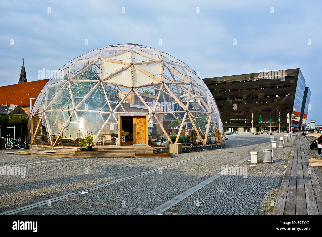 Newly built Dome of Visions in front of the Royal Library on Søren ...