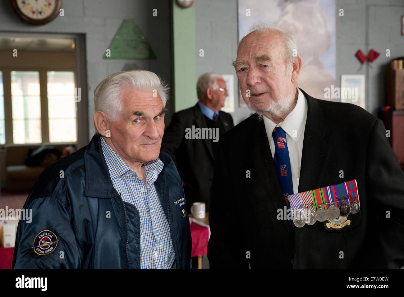 Veteran John Parfitt and Warrant Officer Sid Beaver DFM attend the ...