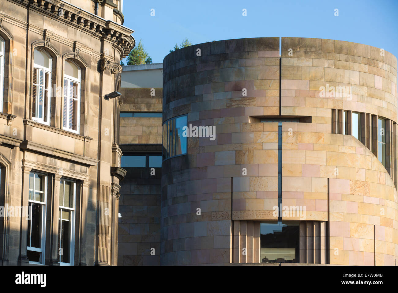 Victorian Architecture on George IV Bridge next to the modern exterior ...