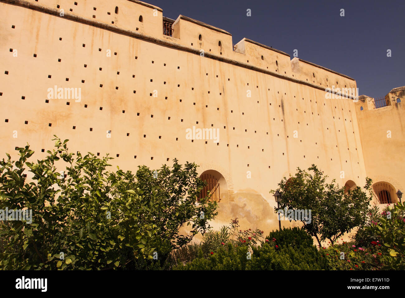 Fez Morocco the fortified walls of the Borj South overlook Fes Stock ...