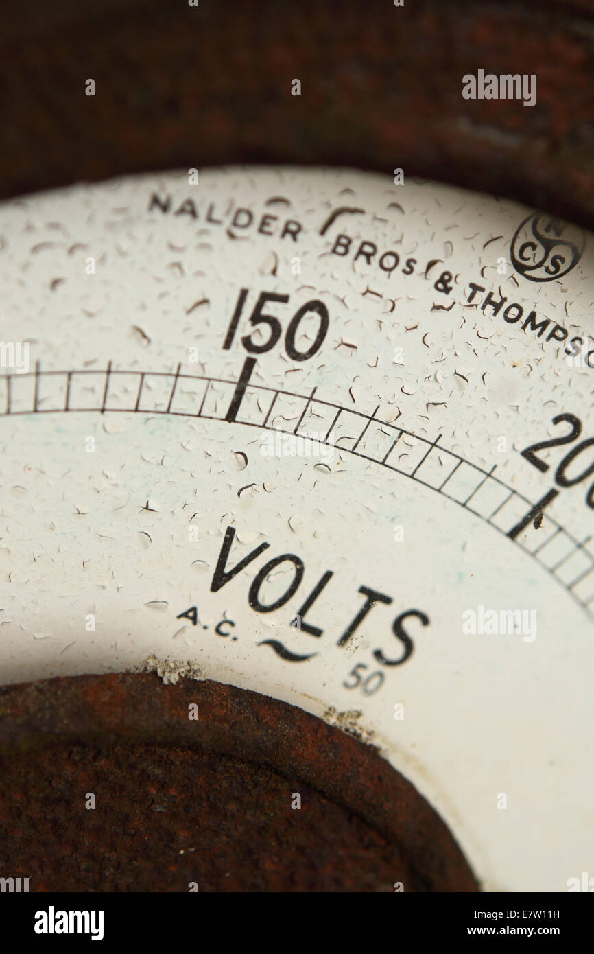 Volt volts voltmeter electricity meter scale Stock Photo - Alamy