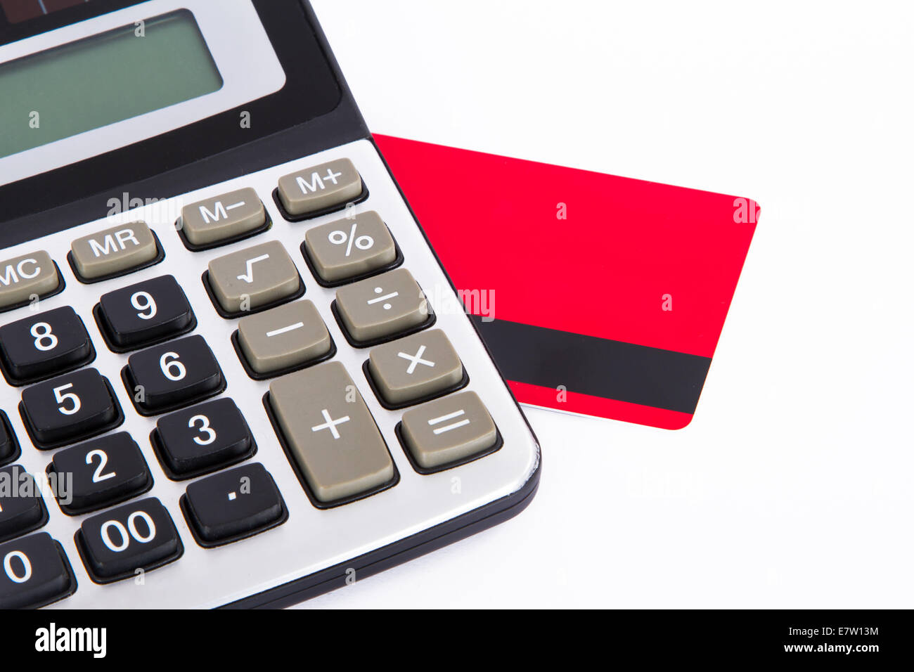 Credit card and calculator, isolated on white background Stock Photo ...