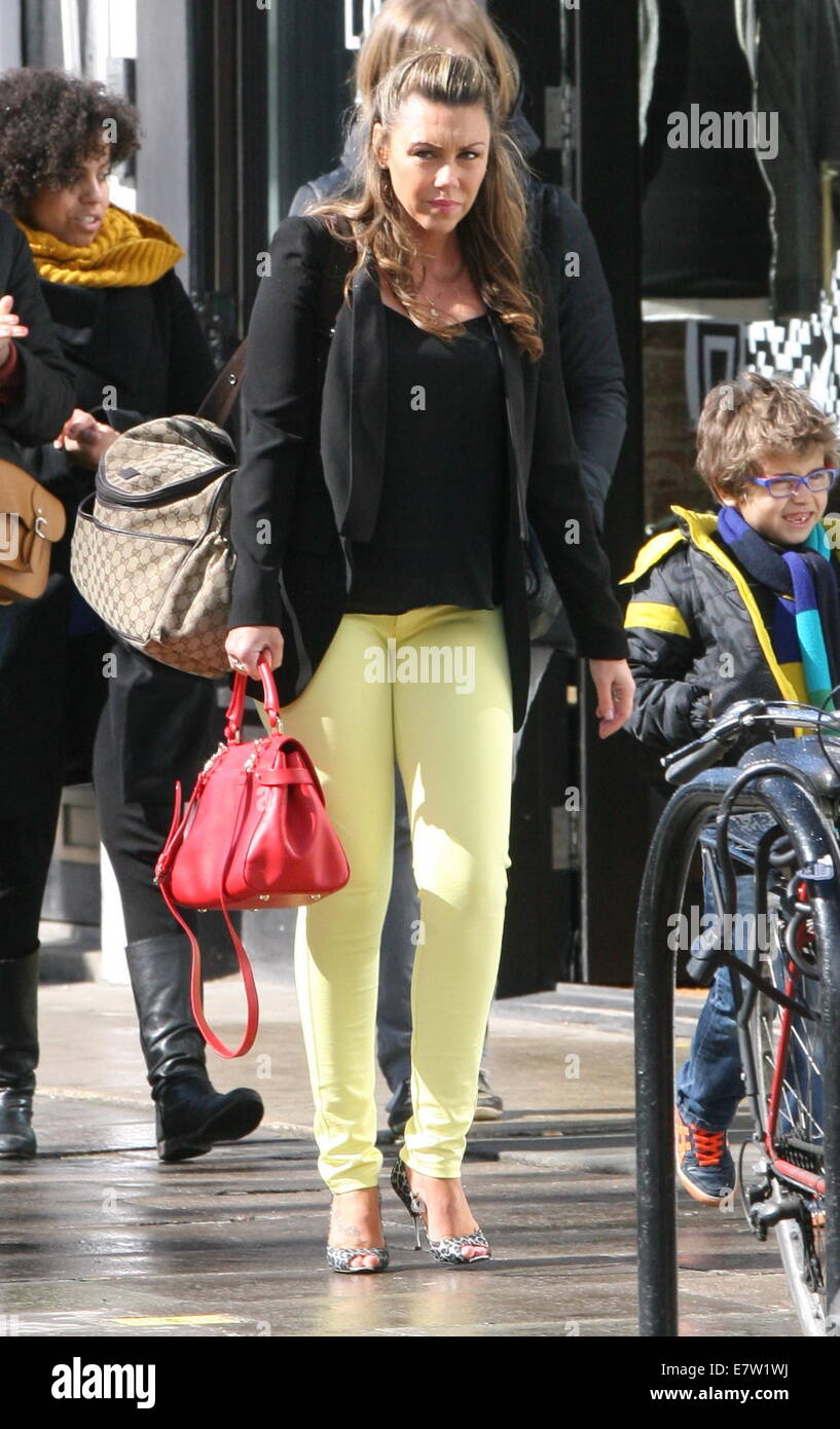 Michelle Heaton and Hugh Hanley arrive with their children Faith and ...