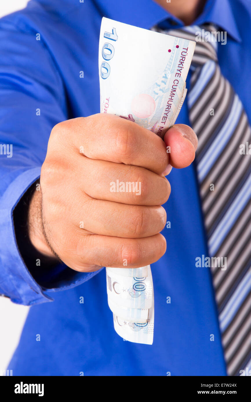 Hand squeezing money hi-res stock photography and images - Alamy
