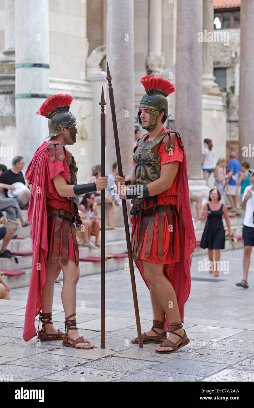 actors playing Roman Soldiers, central square of the Palace (peristyle ...