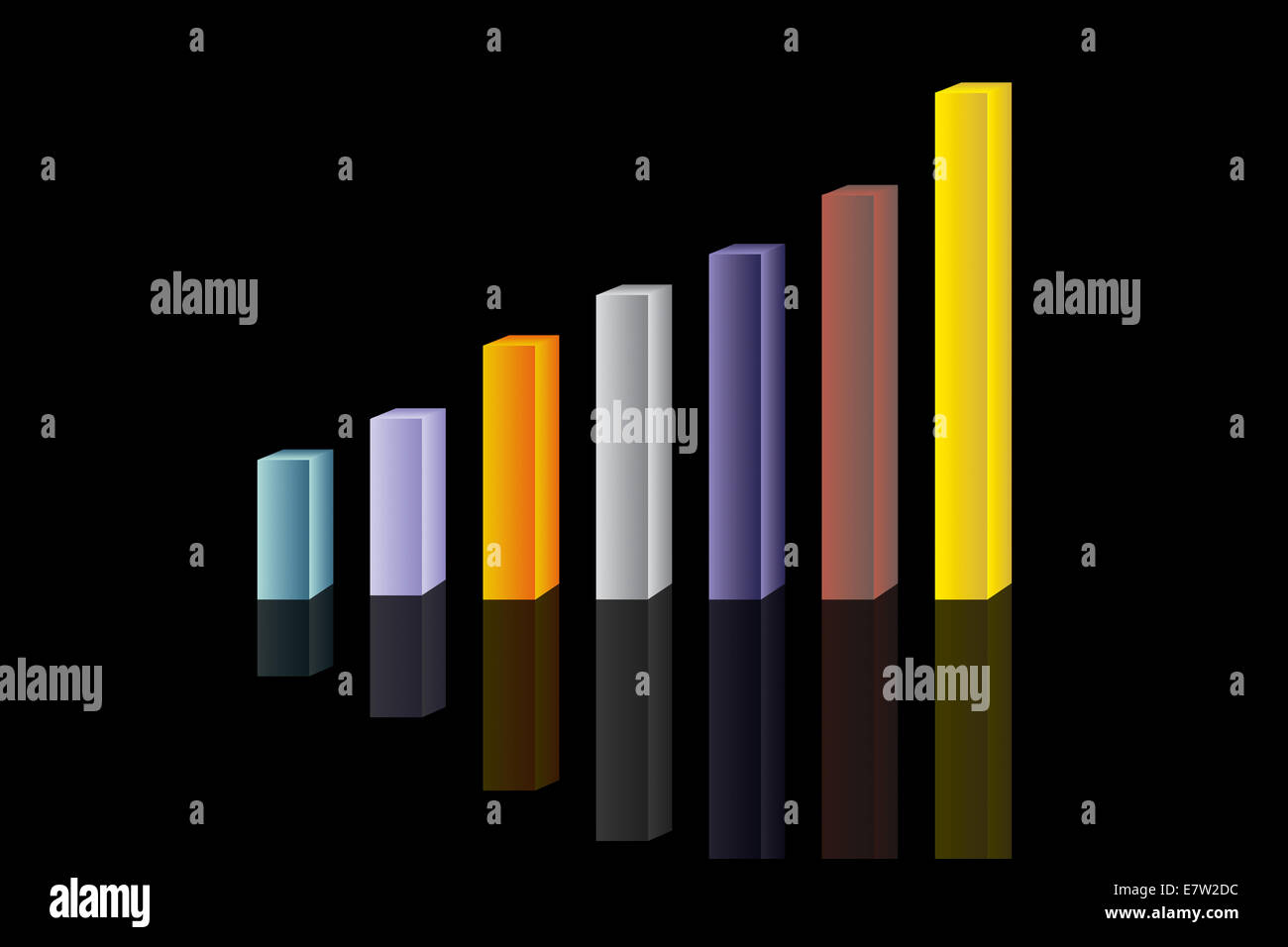Color columns, a conceptual business success illustration Stock Photo ...