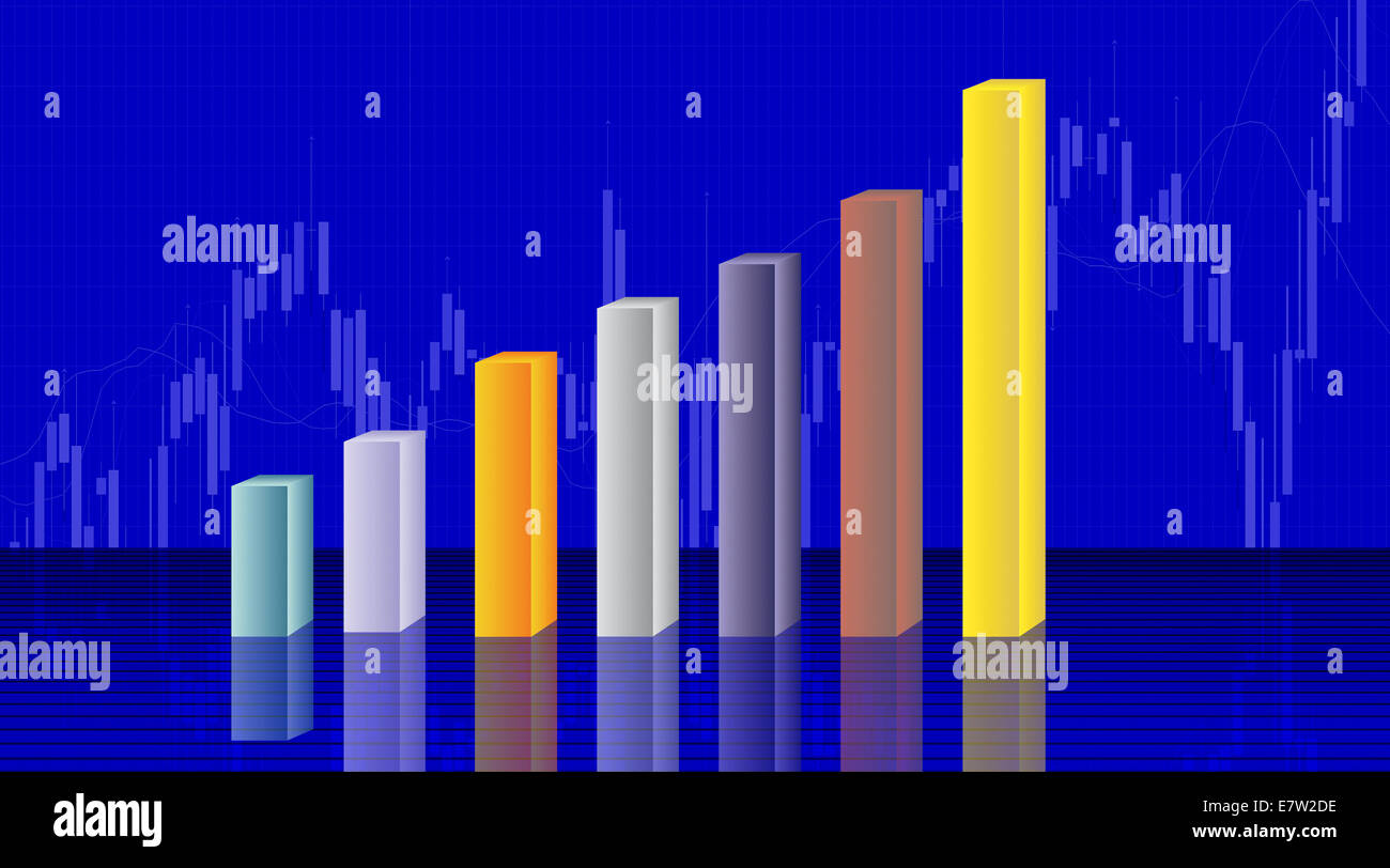 Color columns, a conceptual business success illustration Stock Photo ...