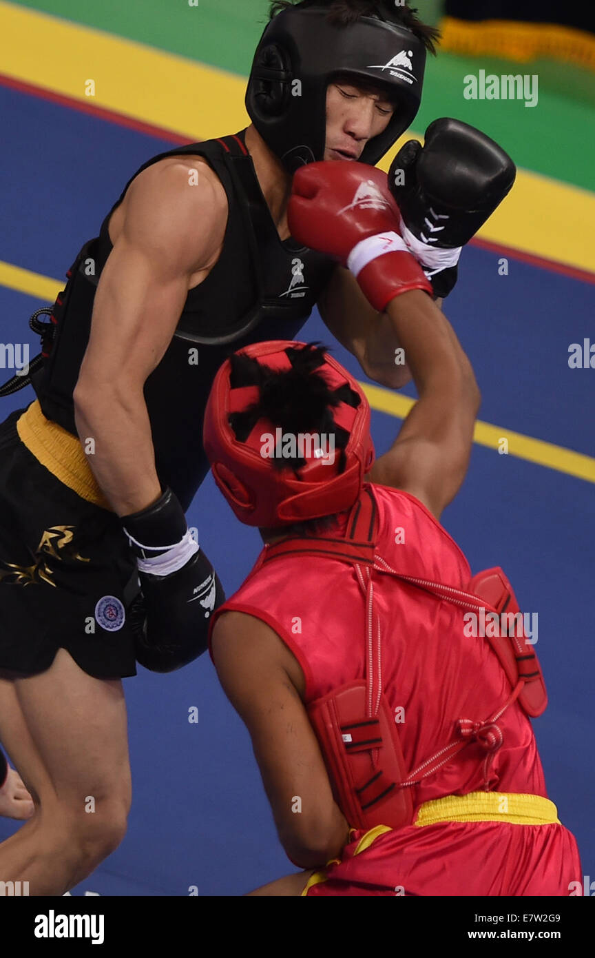 Incheon, South Korea. 24th Sep, 2014. Kong Hongxing (upper) of China ...