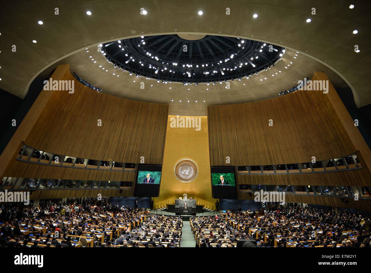United nations secretary general ban ki moon and secretary general hi ...