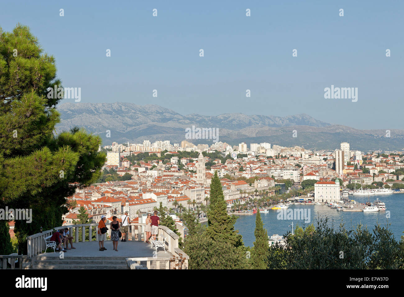 panoramic view of the city from Mount Marjan, Split, Dalmatia, Croatia ...