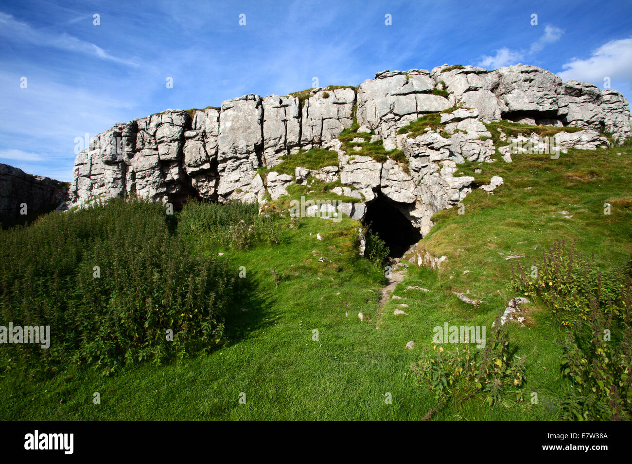Jubliee Cave above Langcliffe near Settle Ribblesdale Yorkshire Dales ...
