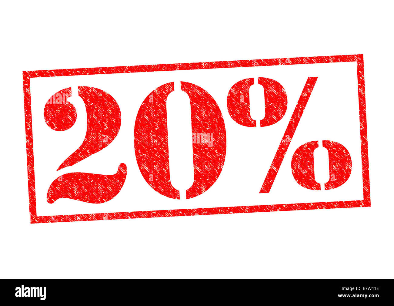 20% Rubber Stamp over a white background Stock Photo - Alamy
