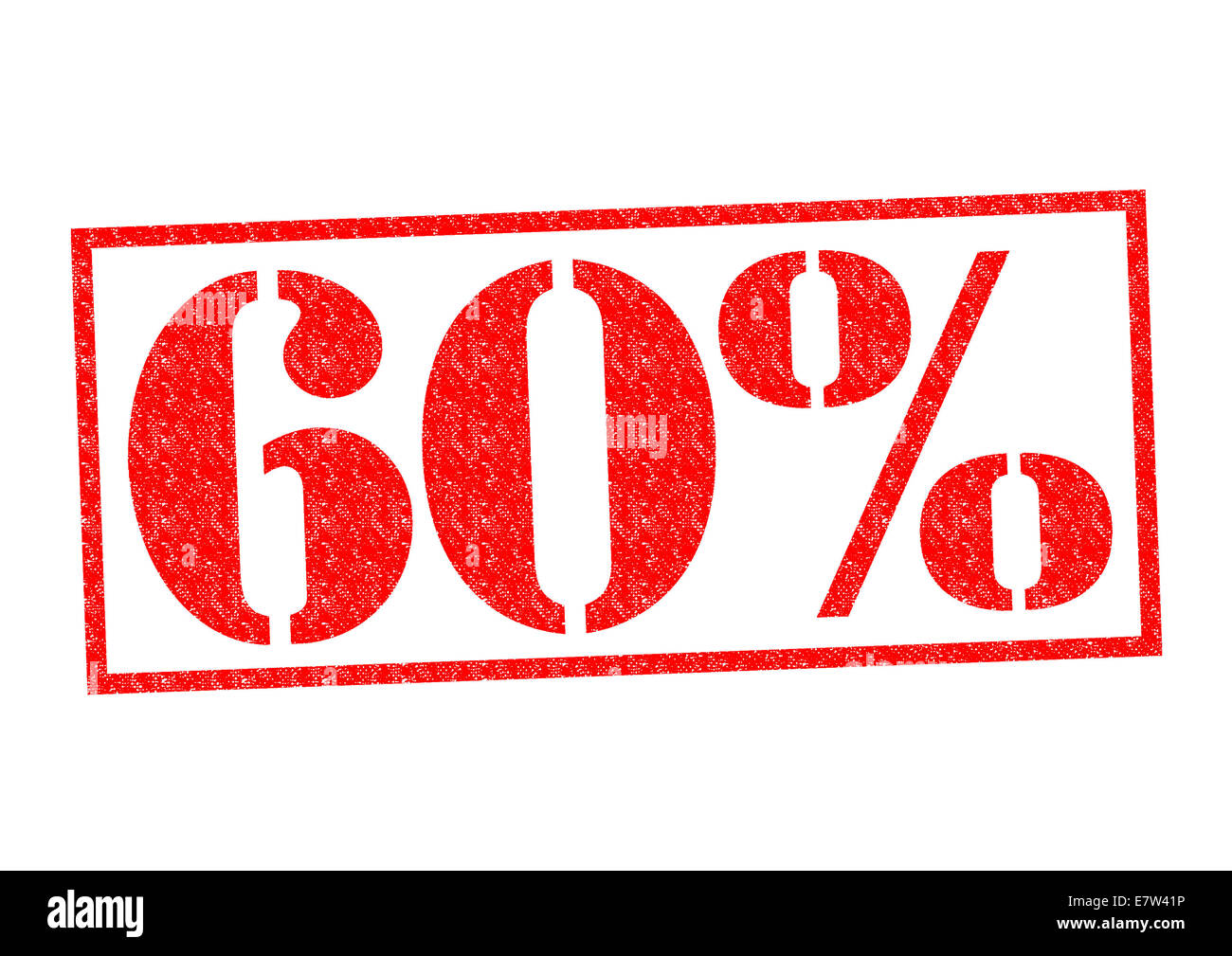60% Rubber Stamp over a white background Stock Photo - Alamy