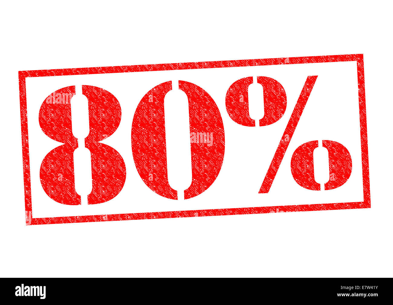 80% Rubber Stamp over a white background Stock Photo - Alamy