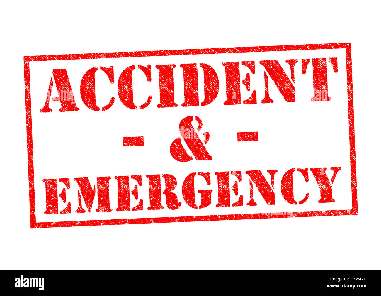 ACCIDENT & EMERGENCY red Rubber Stamp over a white background Stock ...