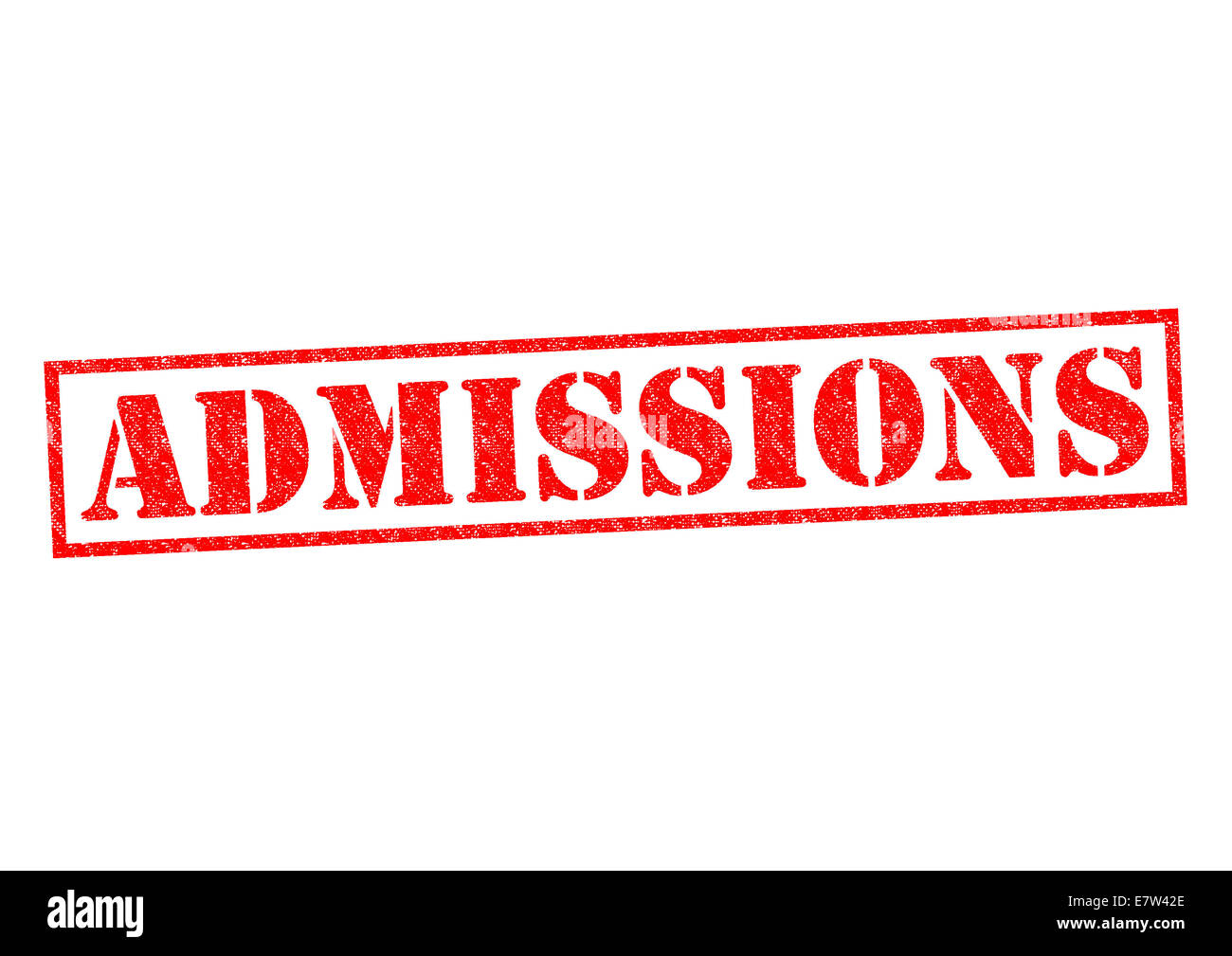 ADMISSIONS red Rubber Stamp over a white background Stock Photo - Alamy