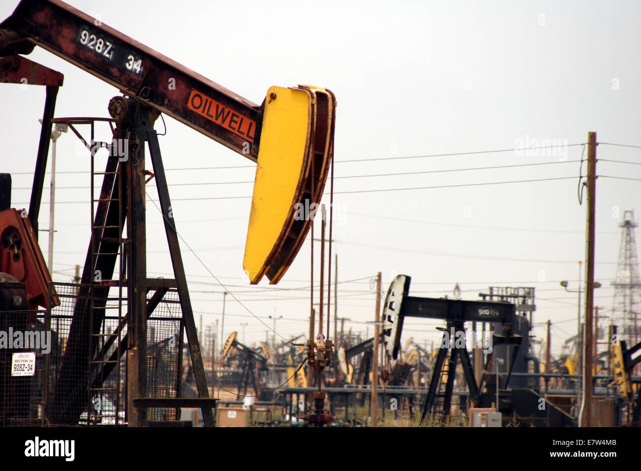 Busy Pumpjacks at Work in a California Oil Field Stock Photo - Alamy