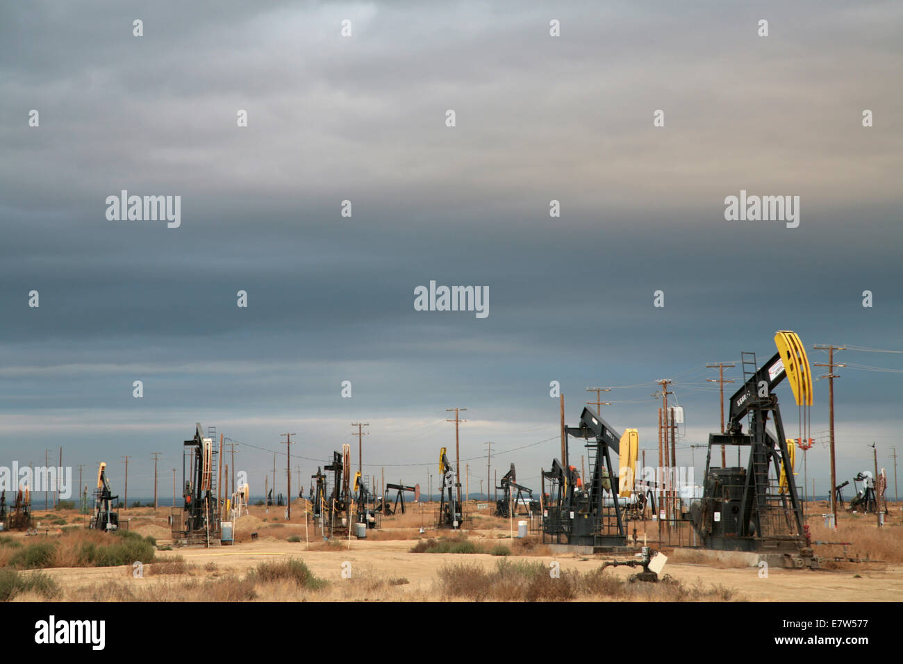 Kern County Oil Wellheads Stock Photo - Alamy