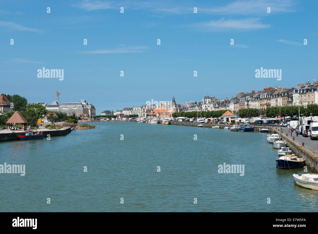 The River Touques separating Deauville and Trouville Sur Mer, Normandy ...
