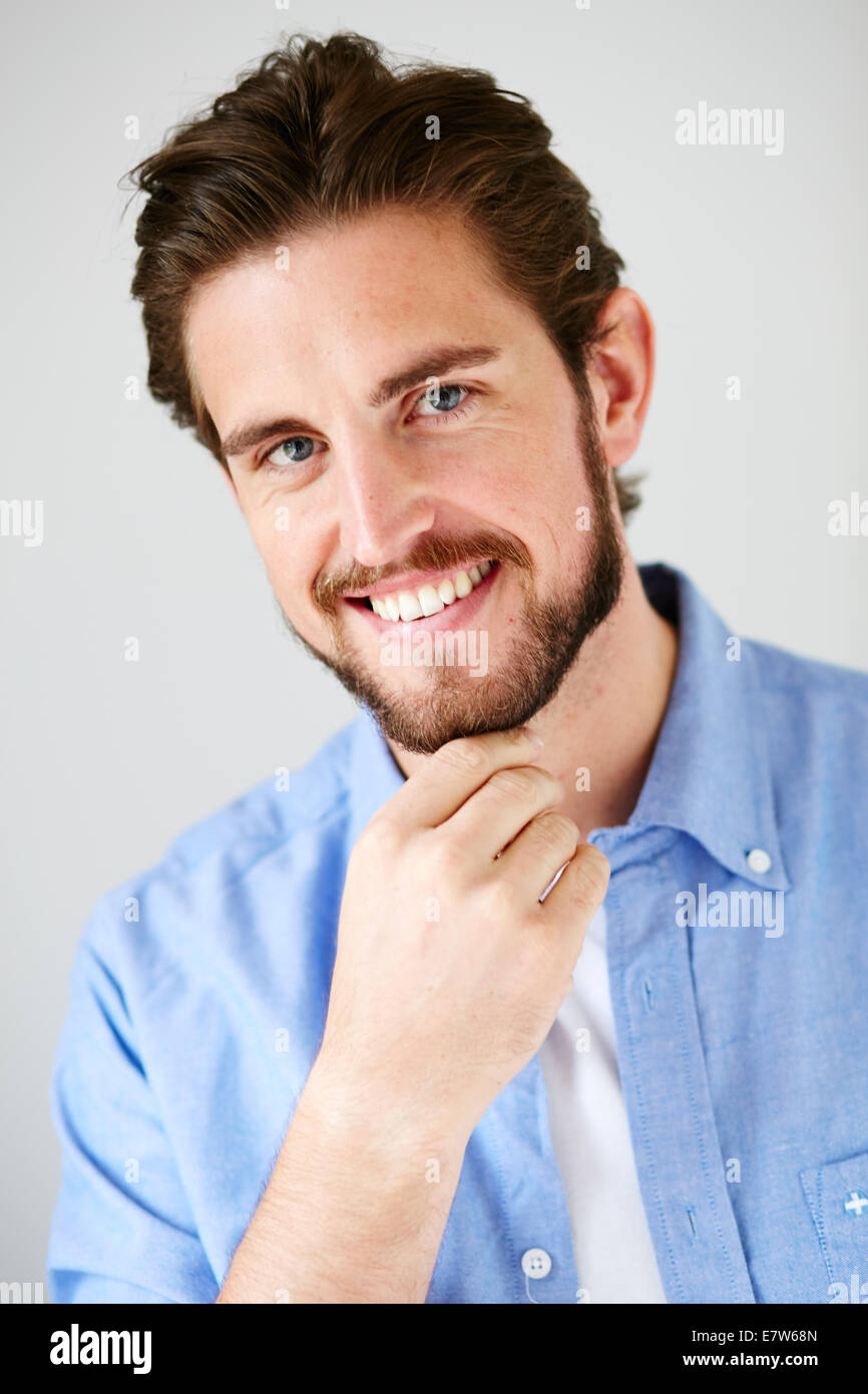 Male portrait smiling Stock Photo - Alamy