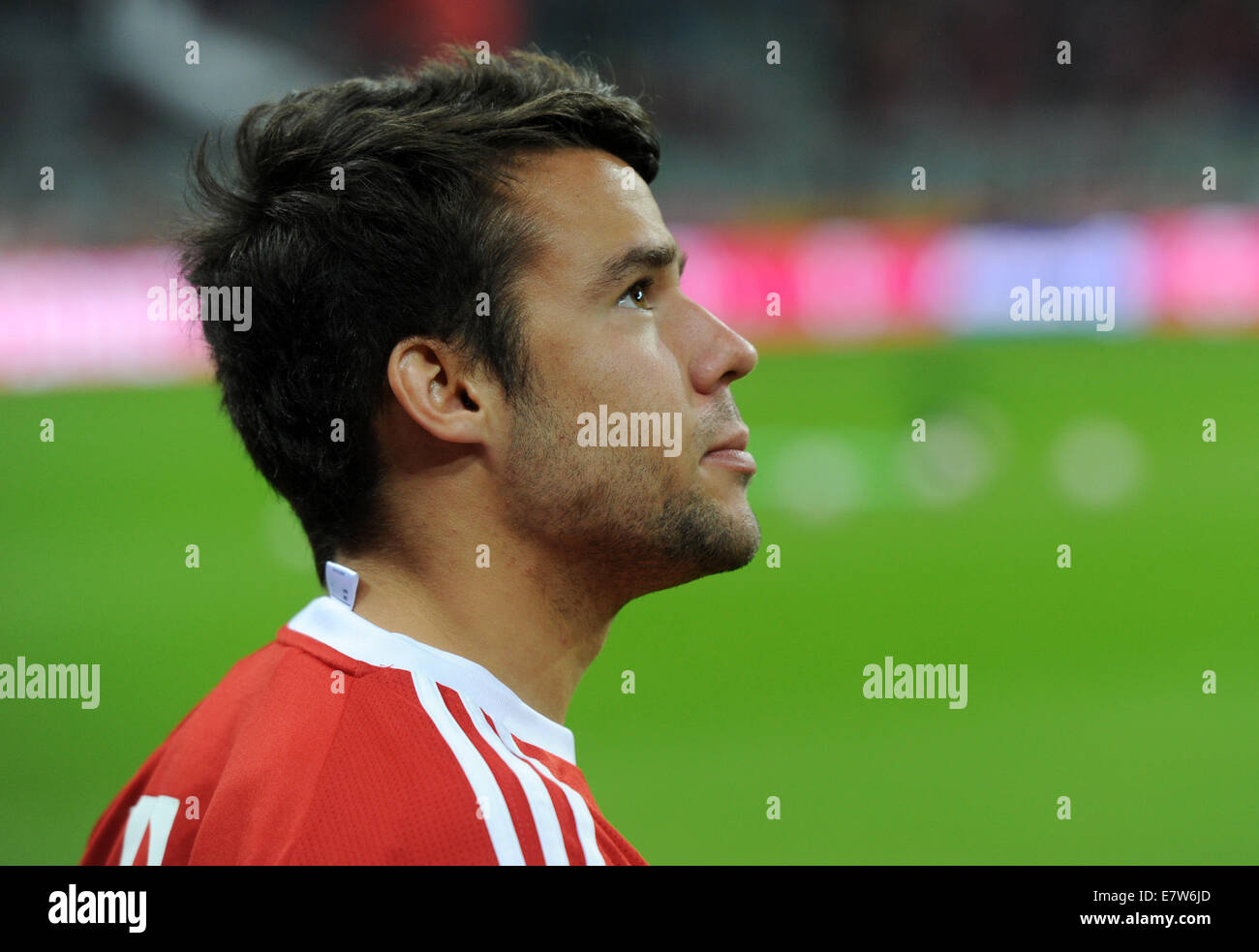 Munich, Germany. 23rd Sep, 2014. Bayern Munich's Juan Bernat reacts ...