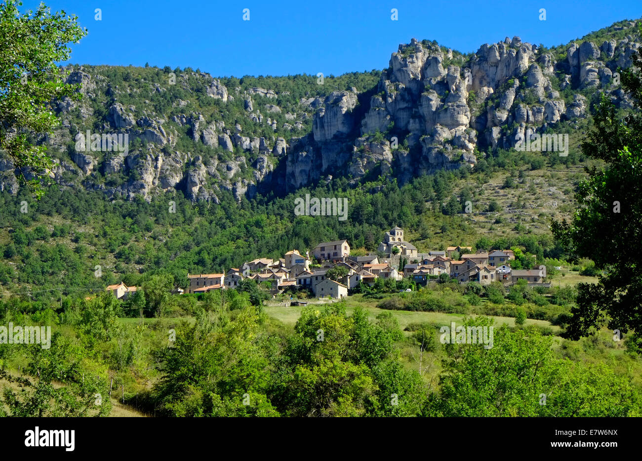 Le Rozier Village Tarn Gorge Aveyron Midi-Pyrenees South West France ...