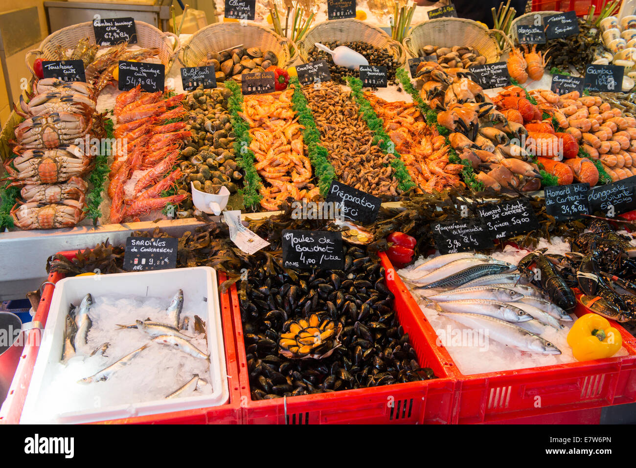 The fish market in Trouville Sur Mer, Normandy France EU Stock Photo ...