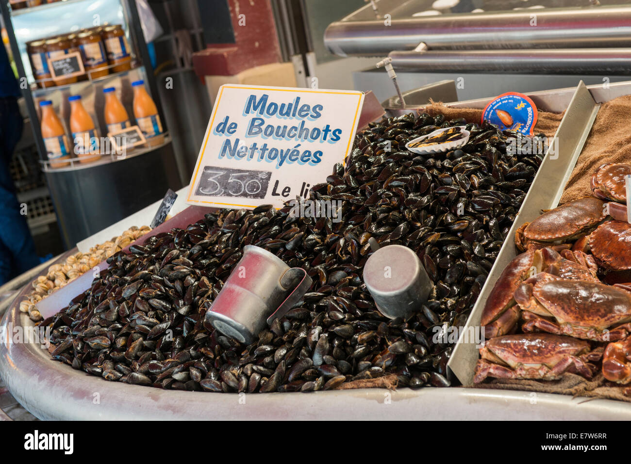 The fish market in Trouville Sur Mer, Normandy France EU Stock Photo ...