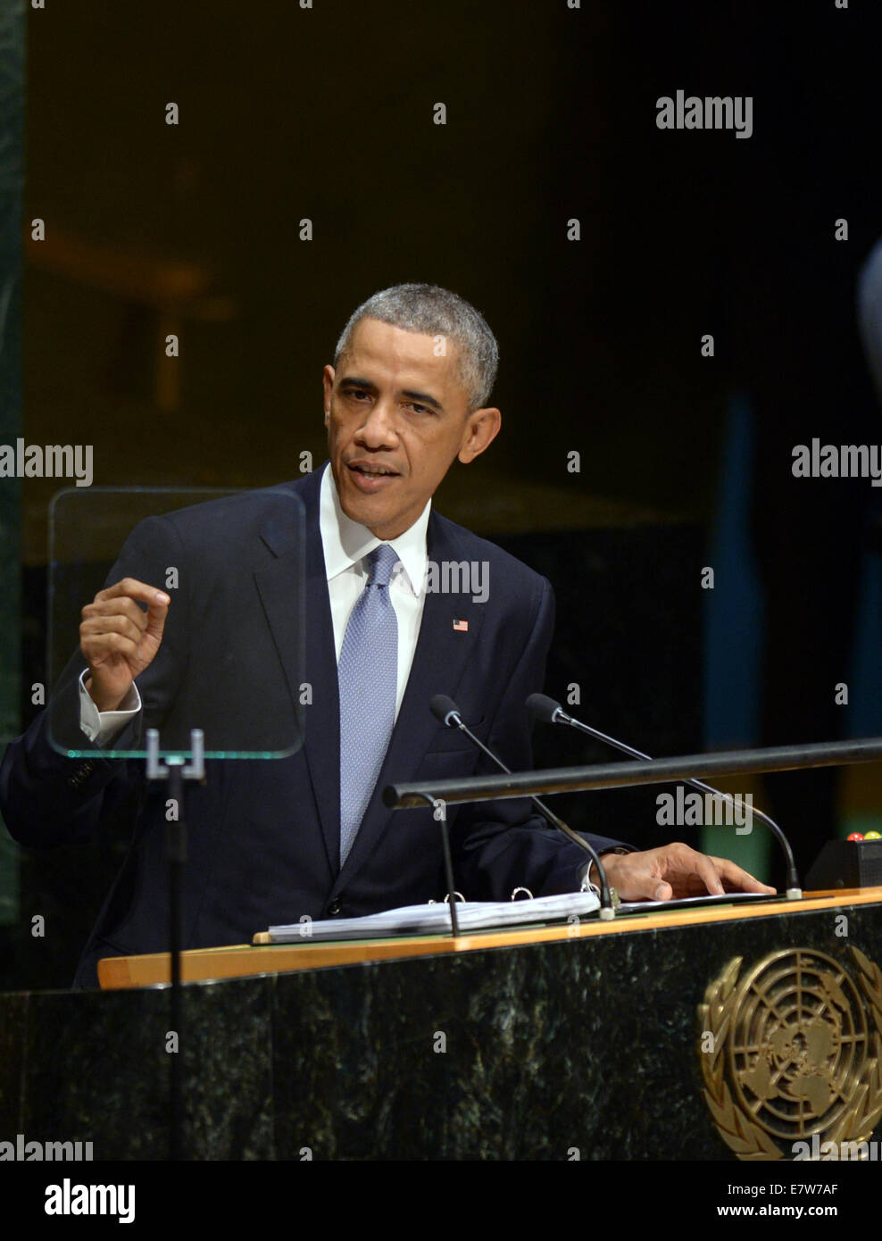 New York, UN headquarters in New York. 24th Sep, 2014. U.S. President ...