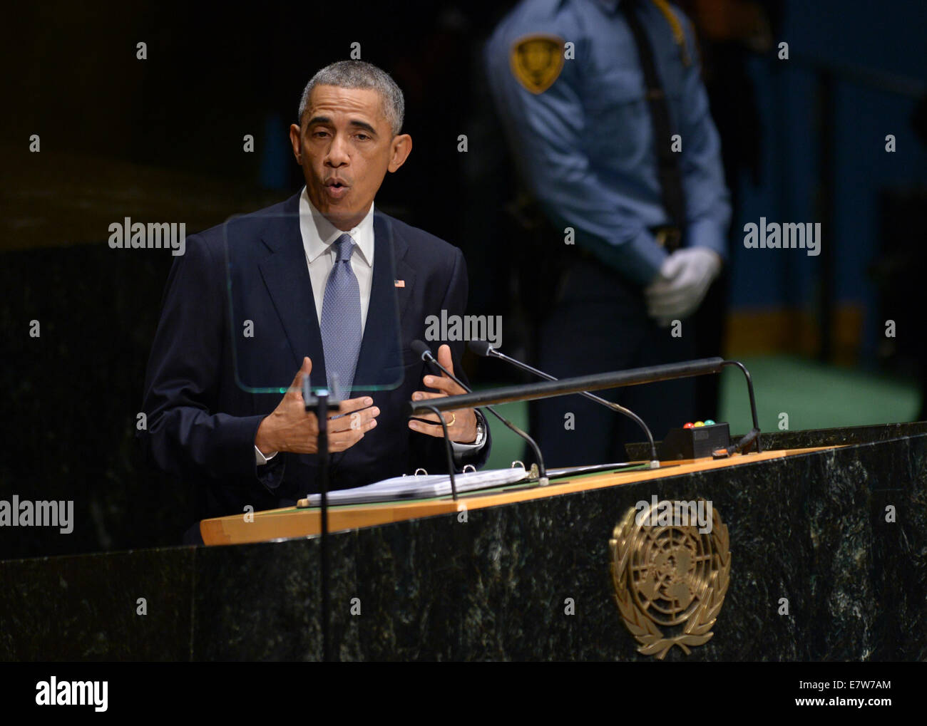 New York, UN headquarters in New York. 24th Sep, 2014. U.S. President ...