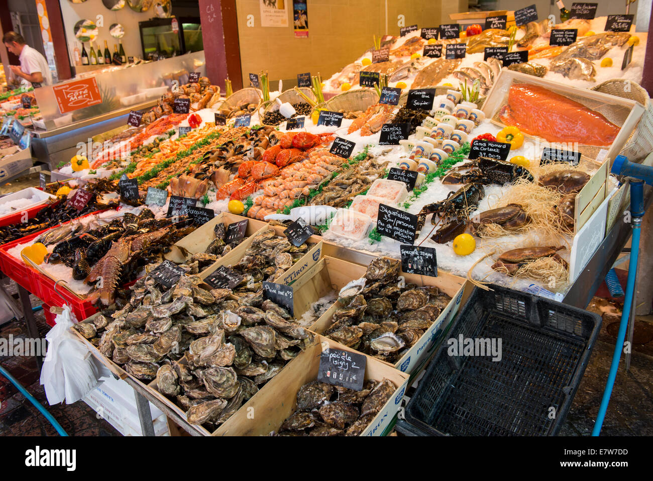 The fish market in Trouville Sur Mer, Normandy France EU Stock Photo ...