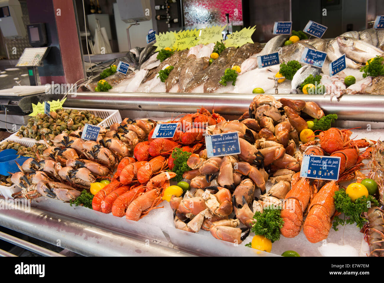 The fish market in Trouville Sur Mer, Normandy France EU Stock Photo ...