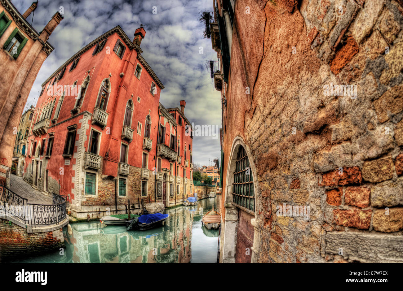 The canal scene, Venice. A High-dynamic-range, (HDR), image Stock Photo ...