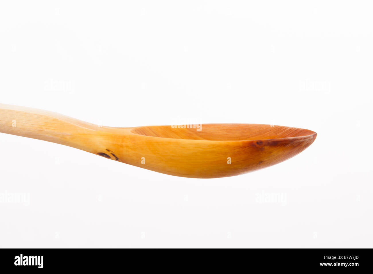 Single empty wooden spoon, isolated on white background Stock Photo - Alamy