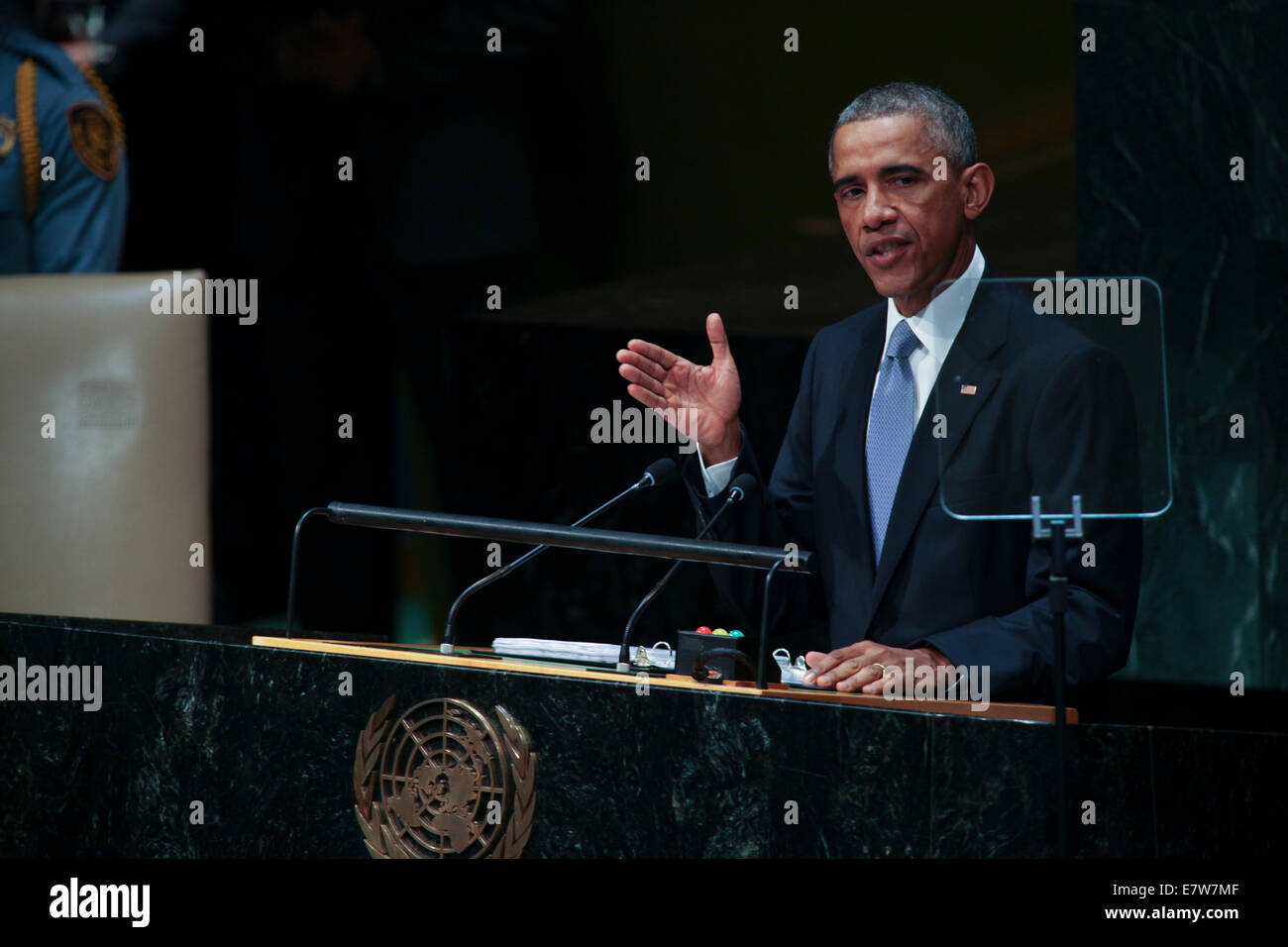 New York, NY, USA. 24th Sep, 2014. United States President Barack Obama ...
