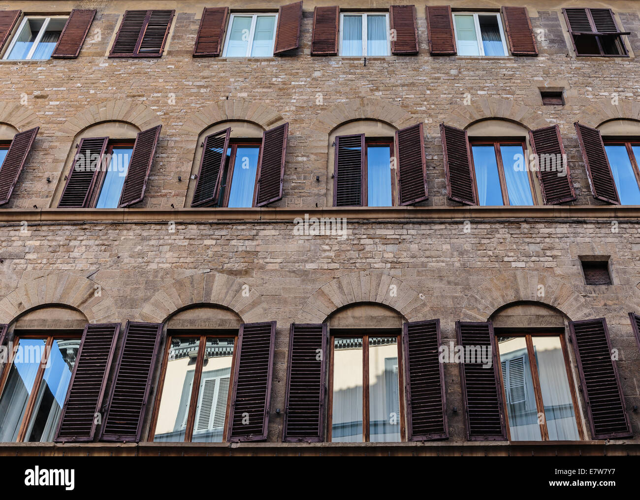 Facades typical Italian in Florence Stock Photo - Alamy