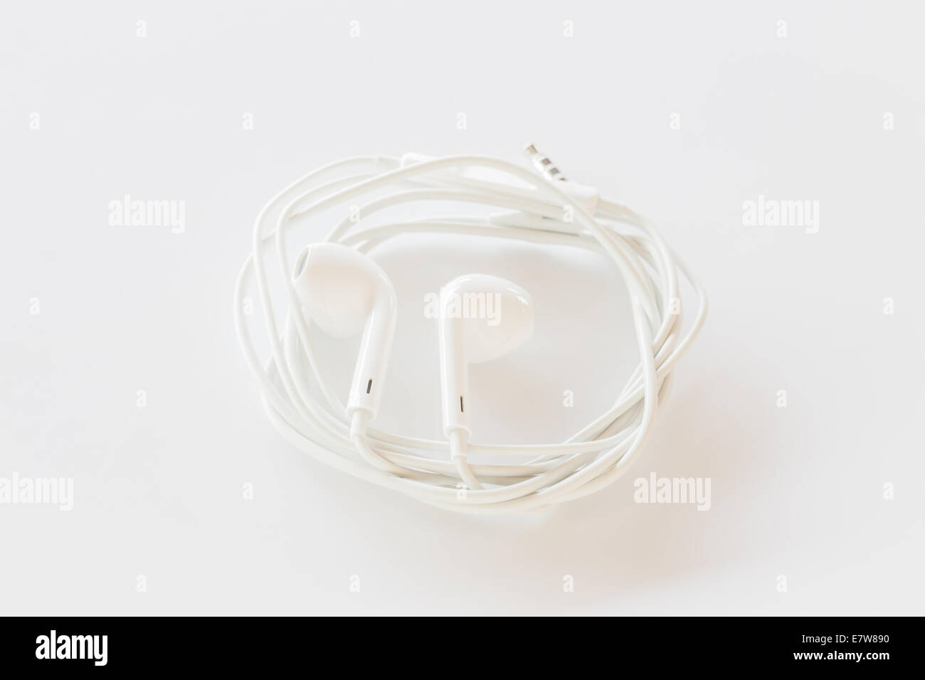 Smartphone ear buds isolated on white background, stock photo Stock ...