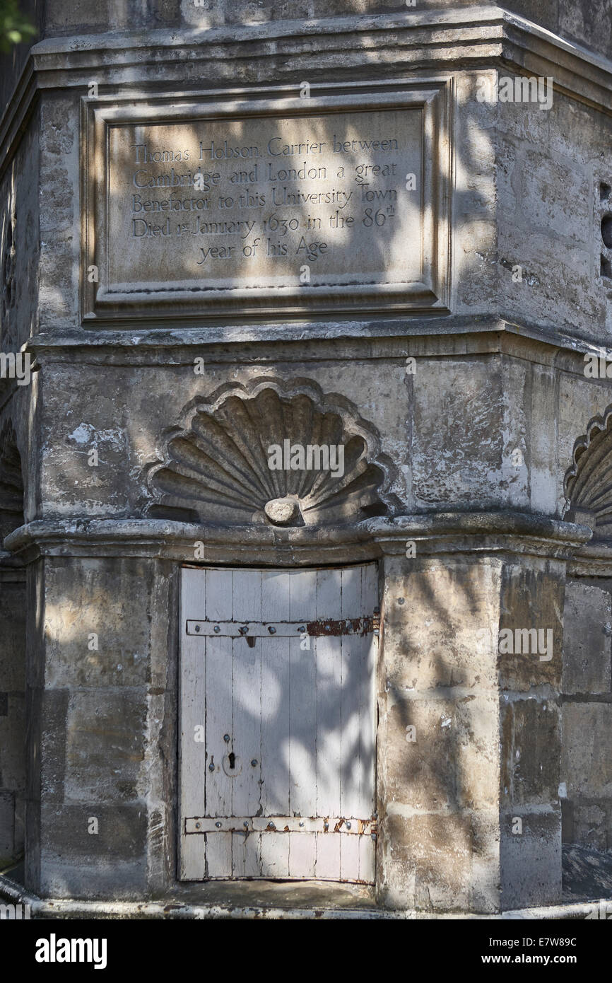 Monument to Thomas Hobson, Cambridge Carrier, Lensfield Street, conduit ...