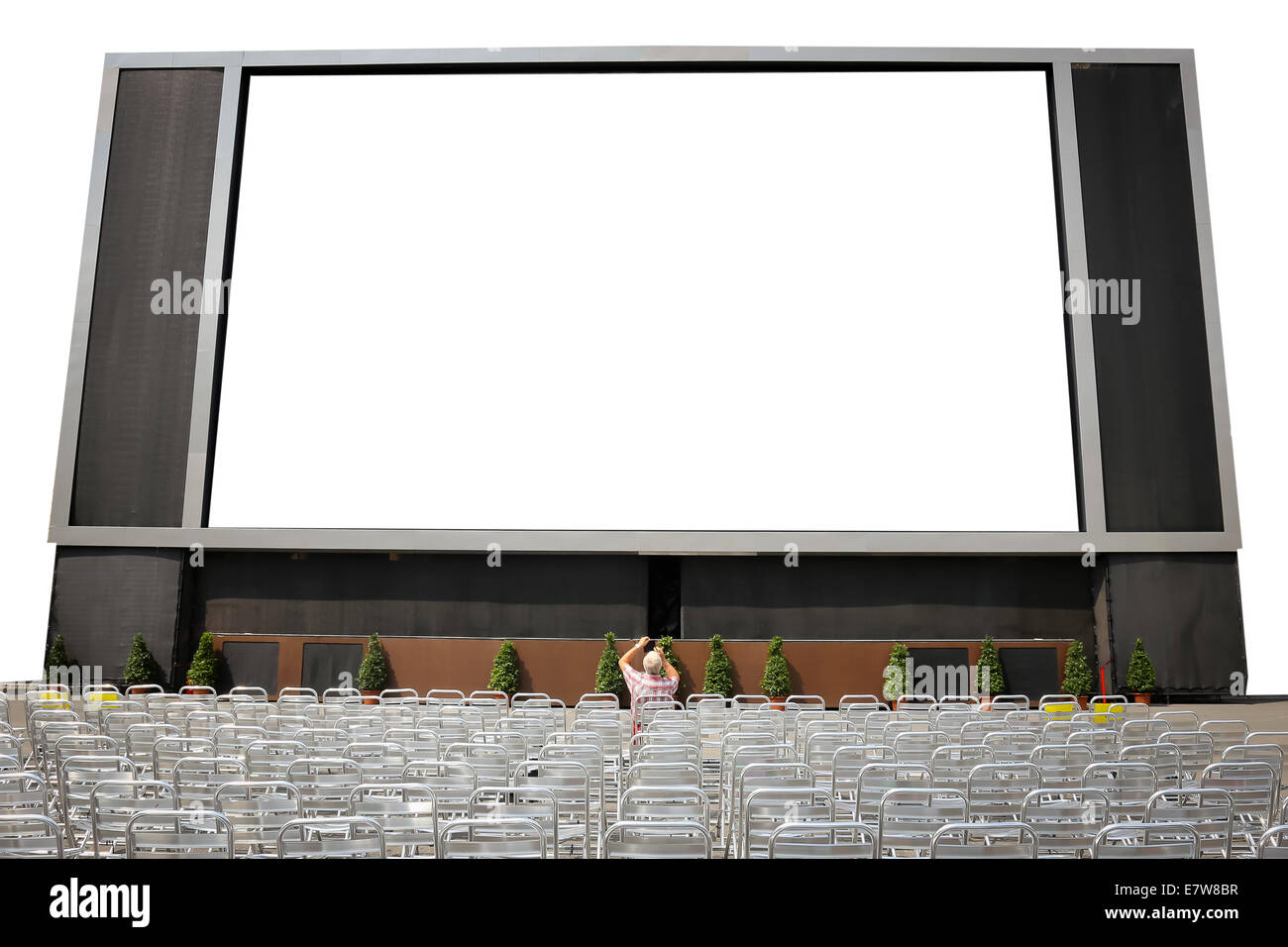 Big LCD TV with blank screen Isolated on White Background Stock Photo ...