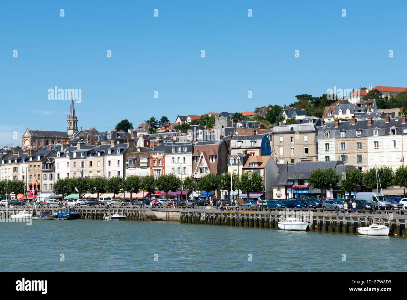 A view of Trouville Sur Mer from the River Touques, Normandy France EU ...