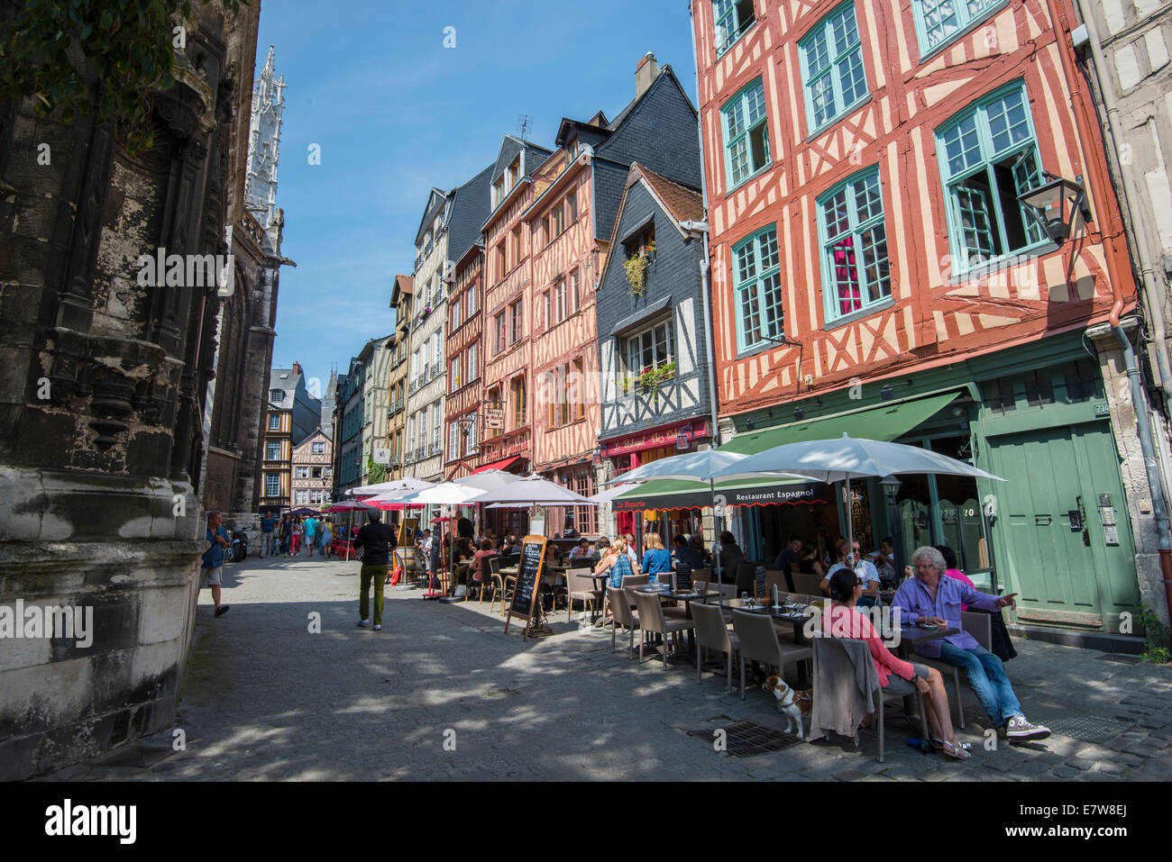 Pretty timber framed buildings in Rouen, France Europe Stock Photo - Alamy