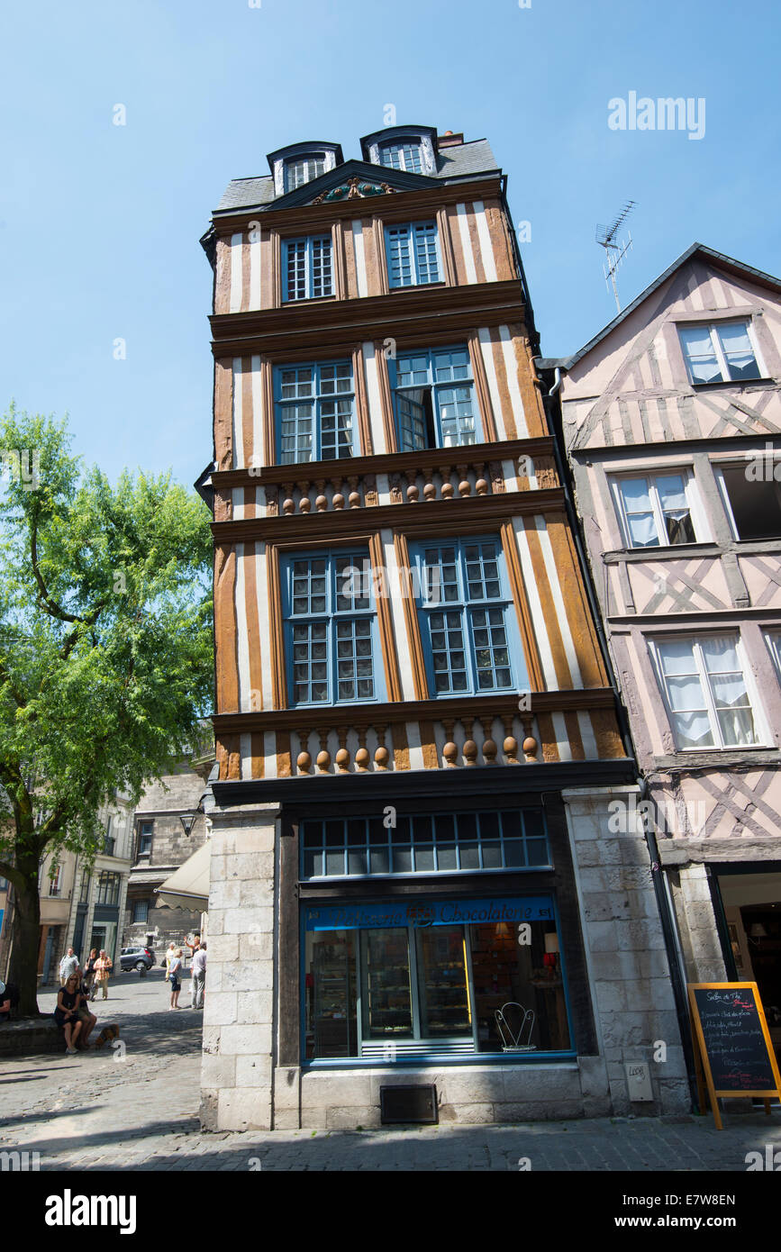 Pretty timber framed buildings in Rouen, France Europe Stock Photo - Alamy