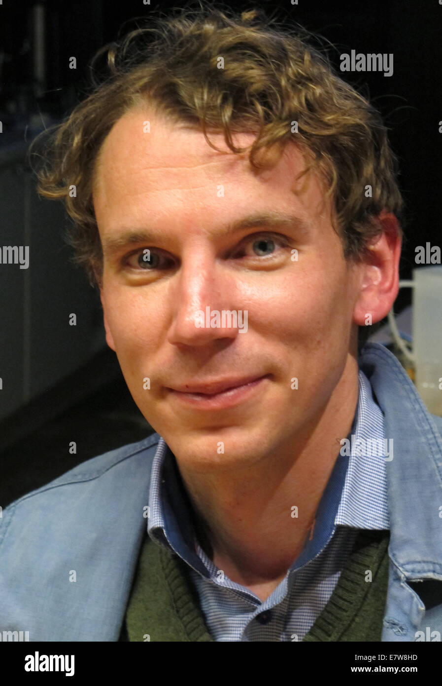 Helsinki, Finland. 6th May, 2014. Finnish author Juha Itkonen poses for ...