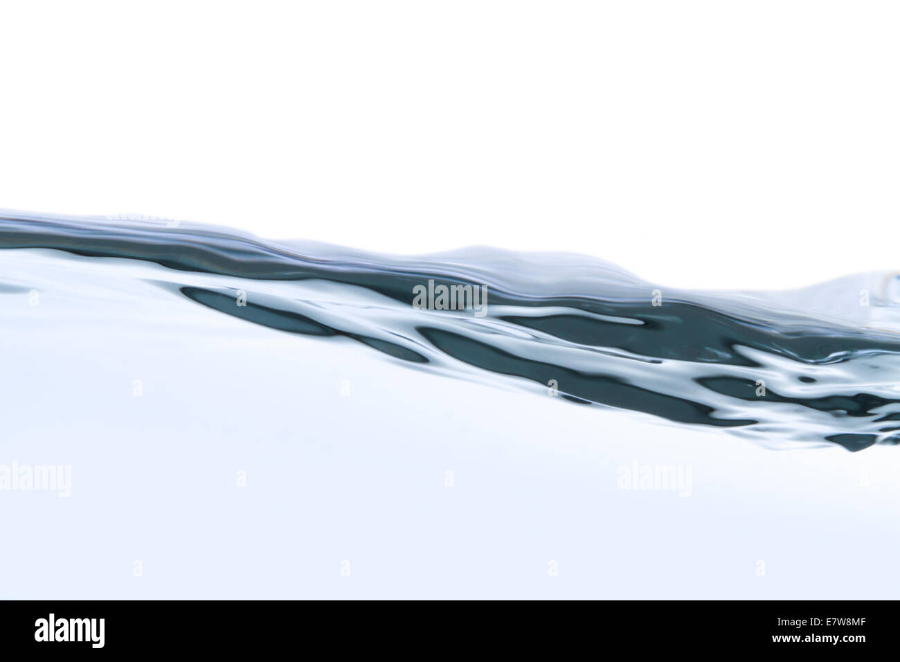 Close up view of smooth water splash, isolated on white background ...