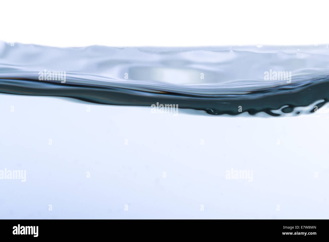 Close up view of smooth water splash, isolated on white background ...