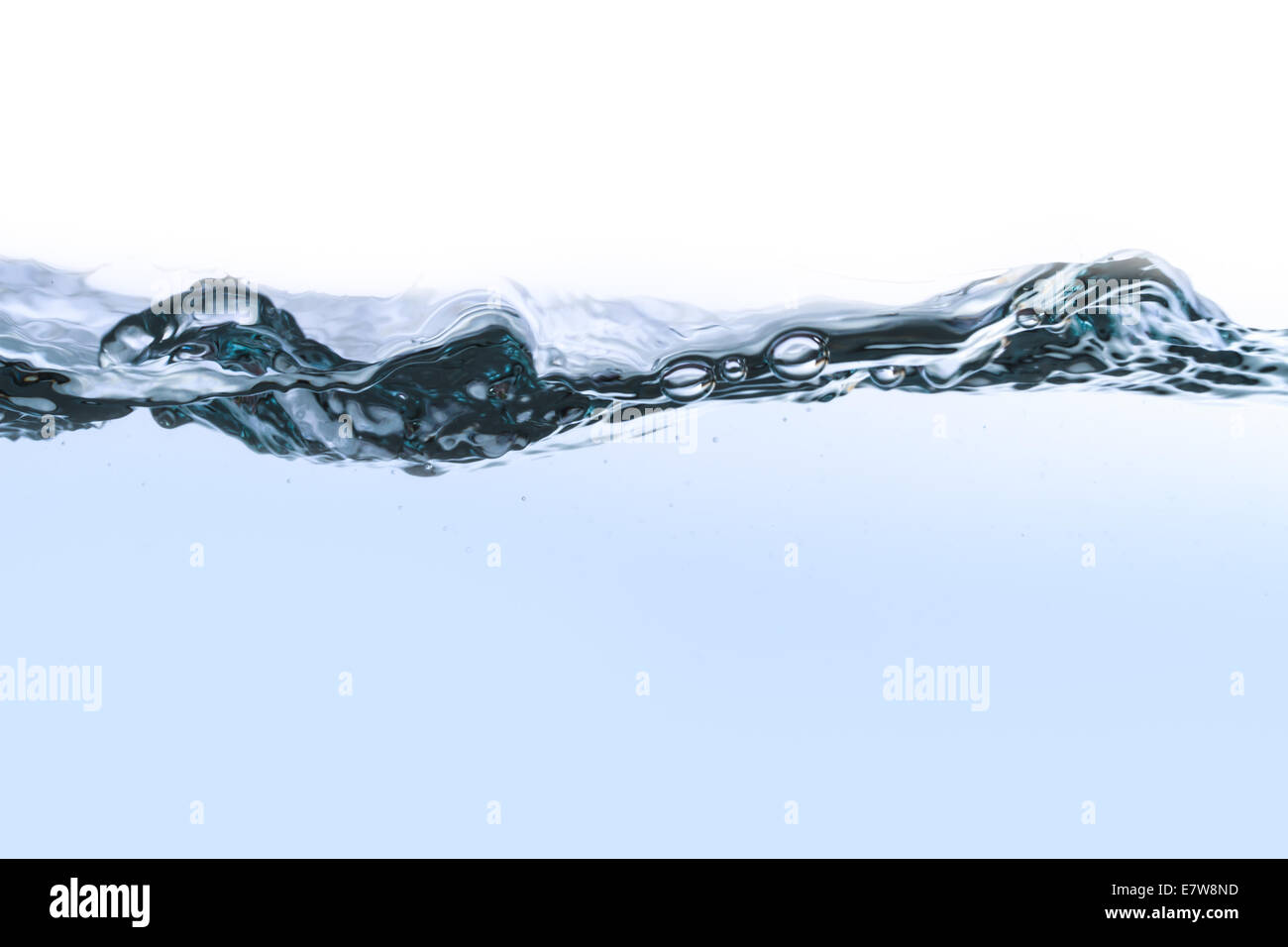 Close up view of water splash with big wave, isolated on white ...