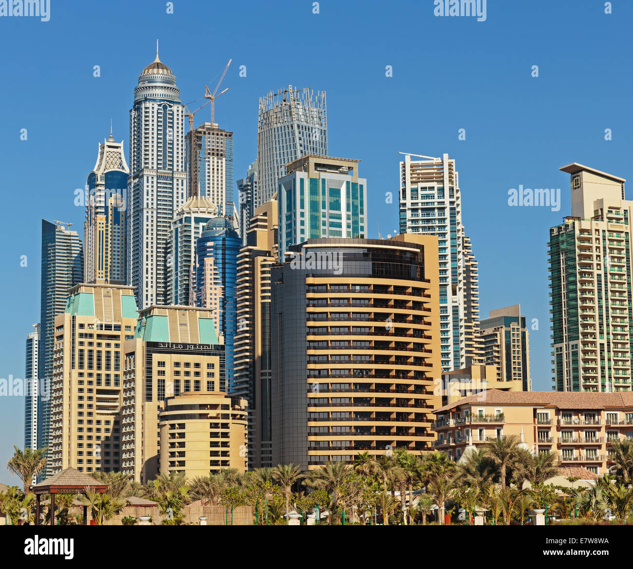DUBAI, UAE - NOVEMBER 11: Modern buildings in Dubai Marina, on November ...