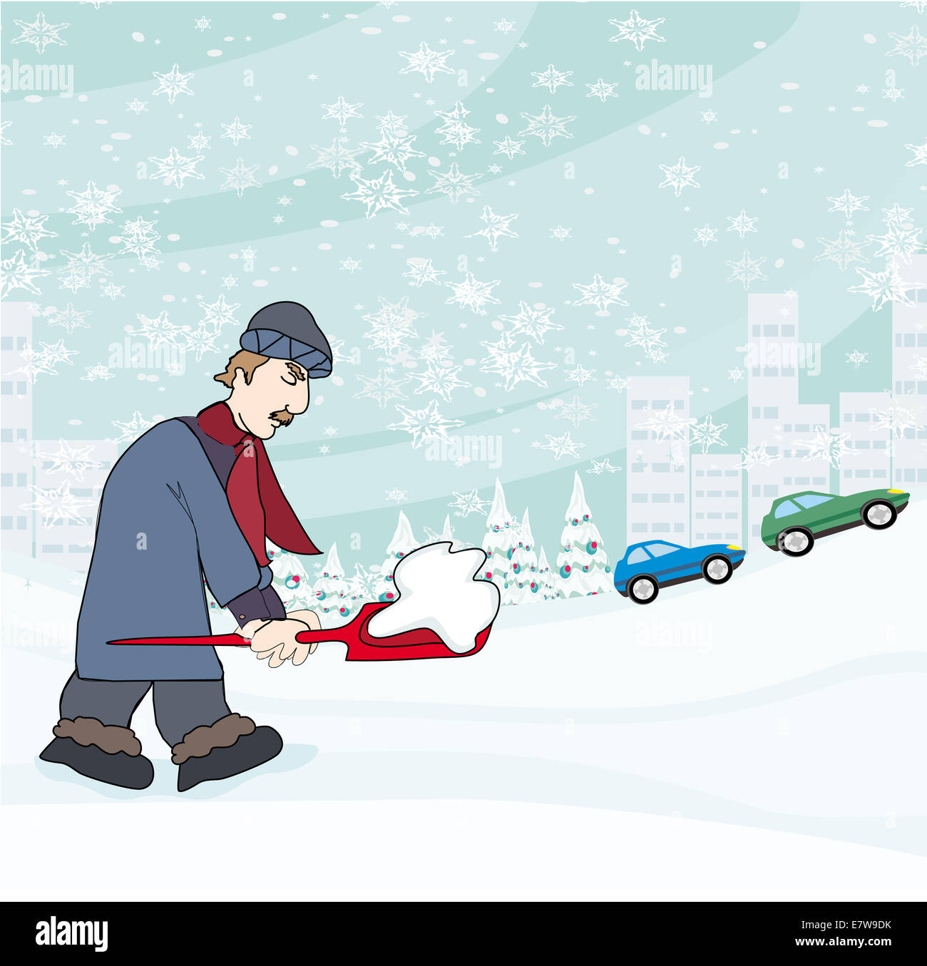 Old man shoveling snow hi-res stock photography and images - Alamy