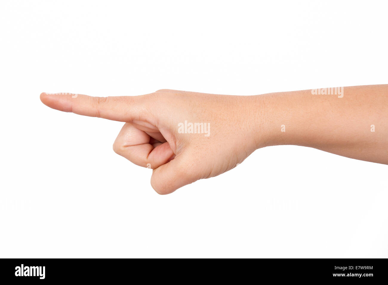 Index finger touching or pointing forward, isolated on white background ...