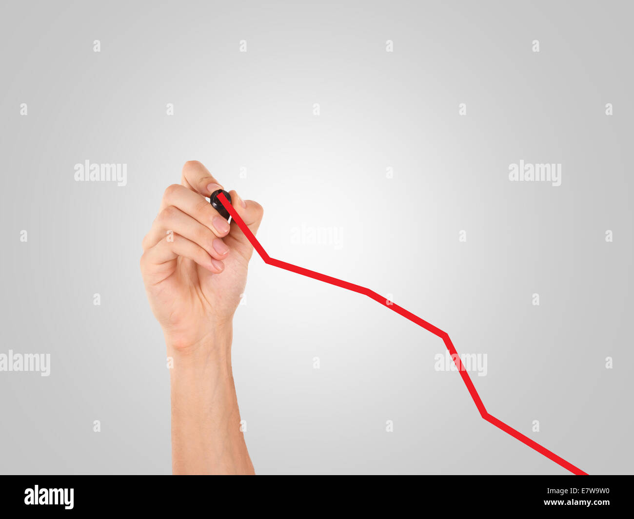 Hand drawing, sketching graph chart with red marker Stock Photo - Alamy